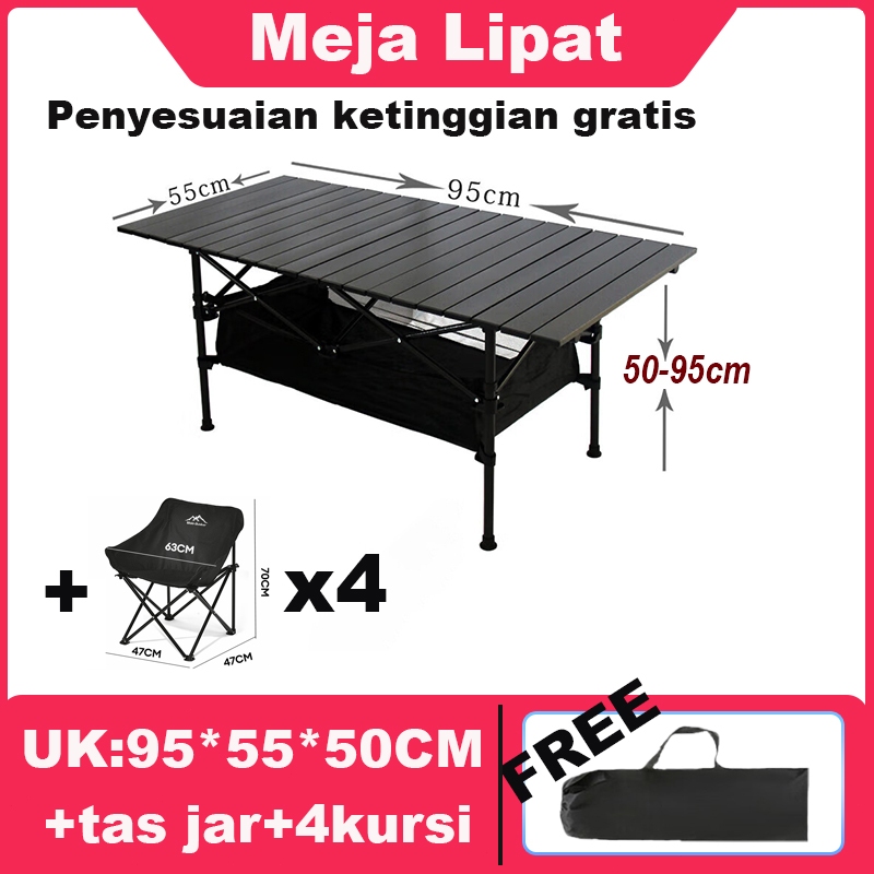 Jual JOY Meja Lipat Outdoor Aluminium Meja portabel stabil Meja Lipat ...