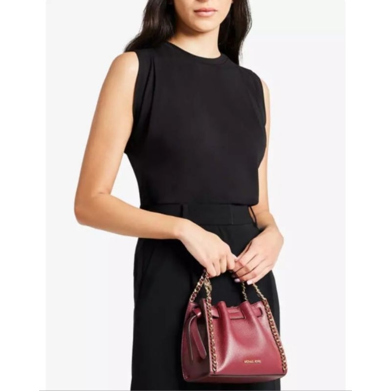 Jual Tas Mina Small Chain Crossbody Bag Dark Cherry | Shopee Indonesia