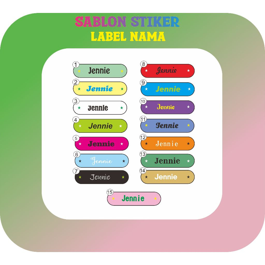 Jual Cod Stiker Sablon Nama/Label Nama Terbaru Untuk Dewasa dan Anak ...