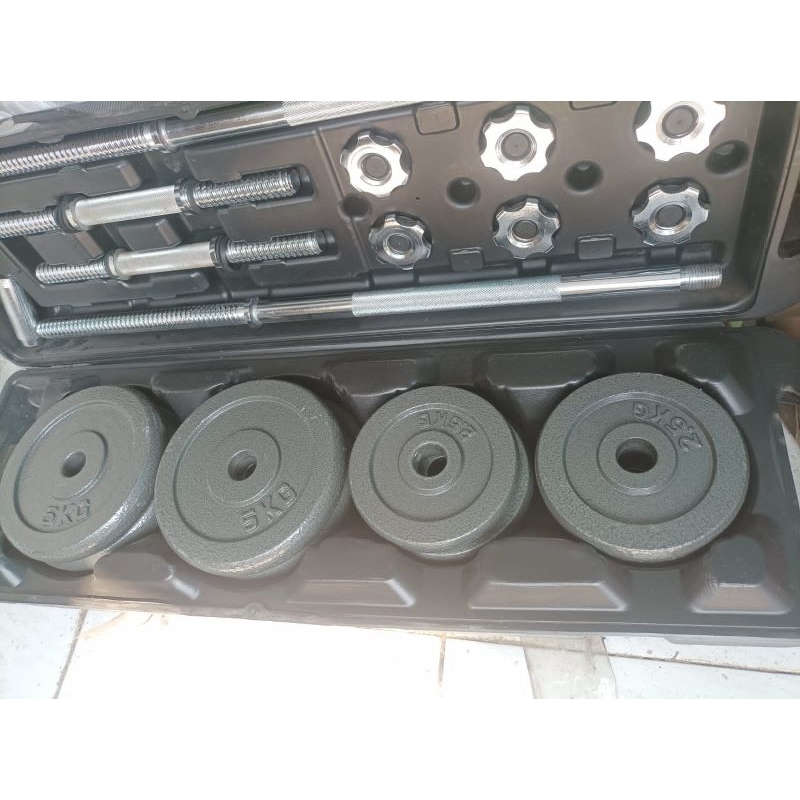 Jual barbel/dumble set 50kg bahan metal | Shopee Indonesia