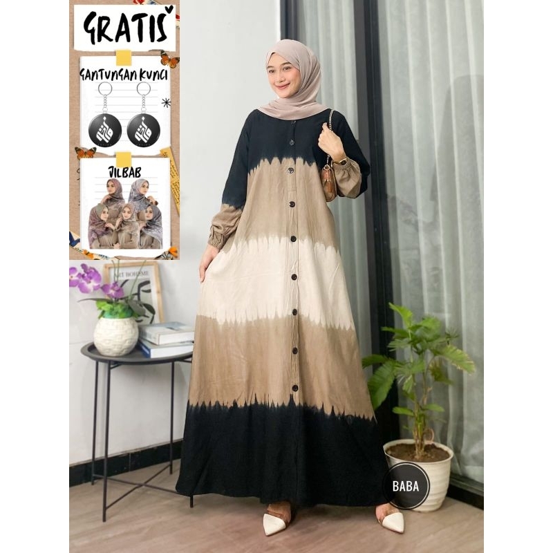 Jual Gamis Twill Ori Premium Motif Gradasi Warna Warni | Shopee Indonesia