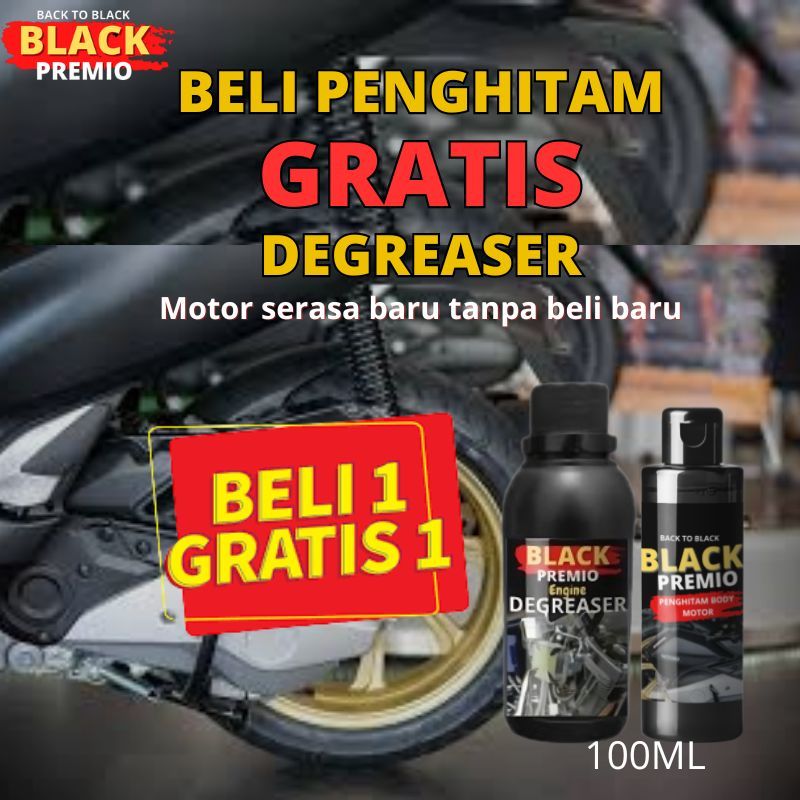 Jual Penghitam Semir Body Kasar Motor Permanen BLACK PREMIO Cairan ...