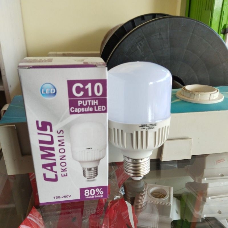Jual LAMPU LED 10 WATT TABUNG MERK CAMUS NYALA PUTIH TERANG SNI | Shopee Indonesia