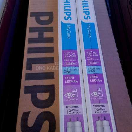 Jual LAMPU TL LED ECOFIT 16W 16 Watt 16 W PHILIPS T8 panjang 120 cm 6500k putih cool daylight ...