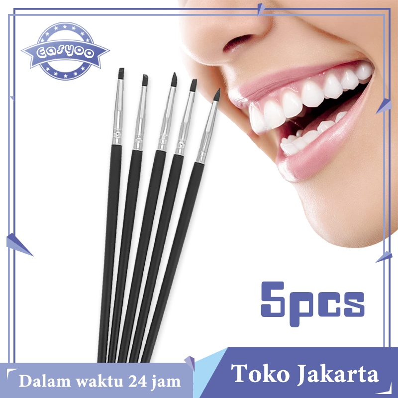 Jual Isi 5 Brush Gigi Hitam Silikon Untuk Dental Brush Pen Carving Kuas ...