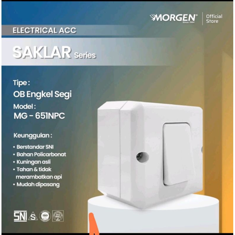 Jual Saklar Engkel Morgan Outbow MG 651 NPC/ Saklar Single Tempel ...