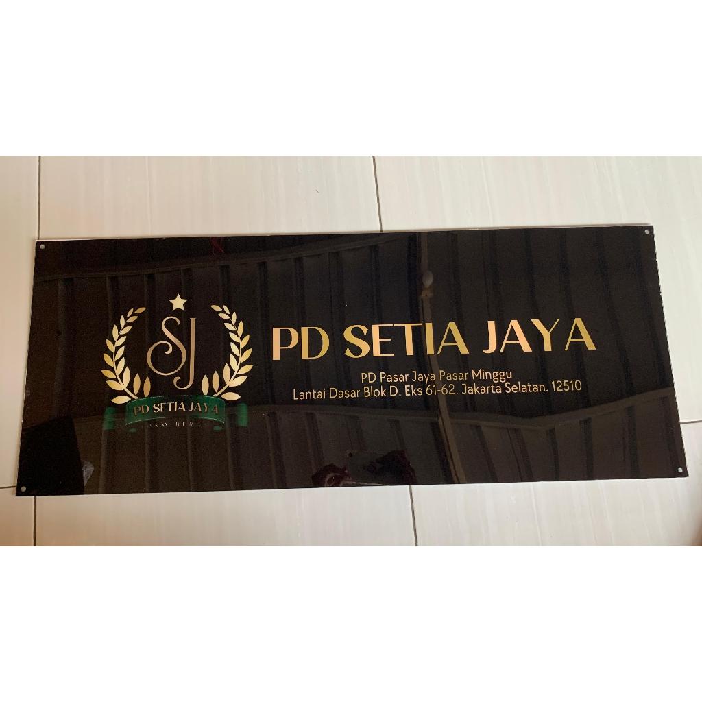 Jual Akrilik Custom Acrylic Sign board Nama Plang Pintu Ukuran 100 x 25 ...