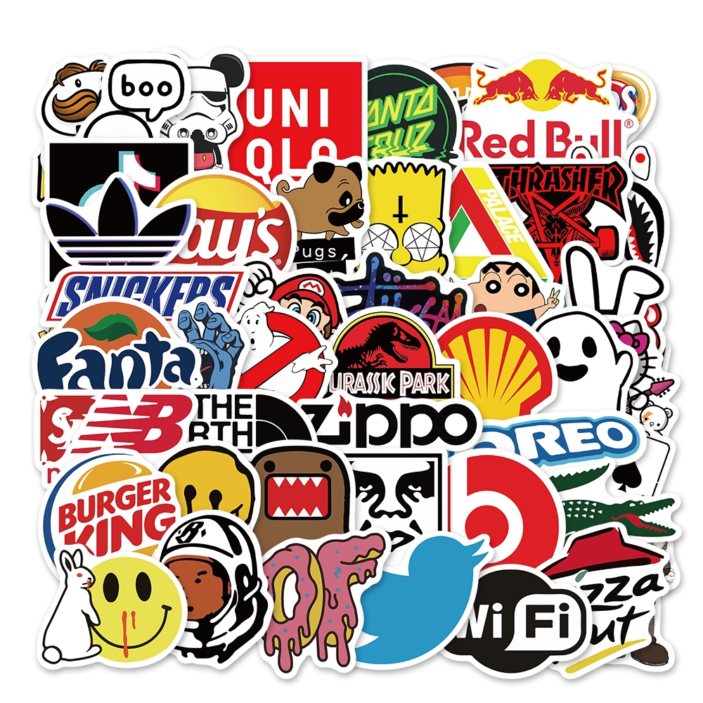 Jual COD Merek hypebeast Stiker logo brand Stiker Anti Air Stikers ...
