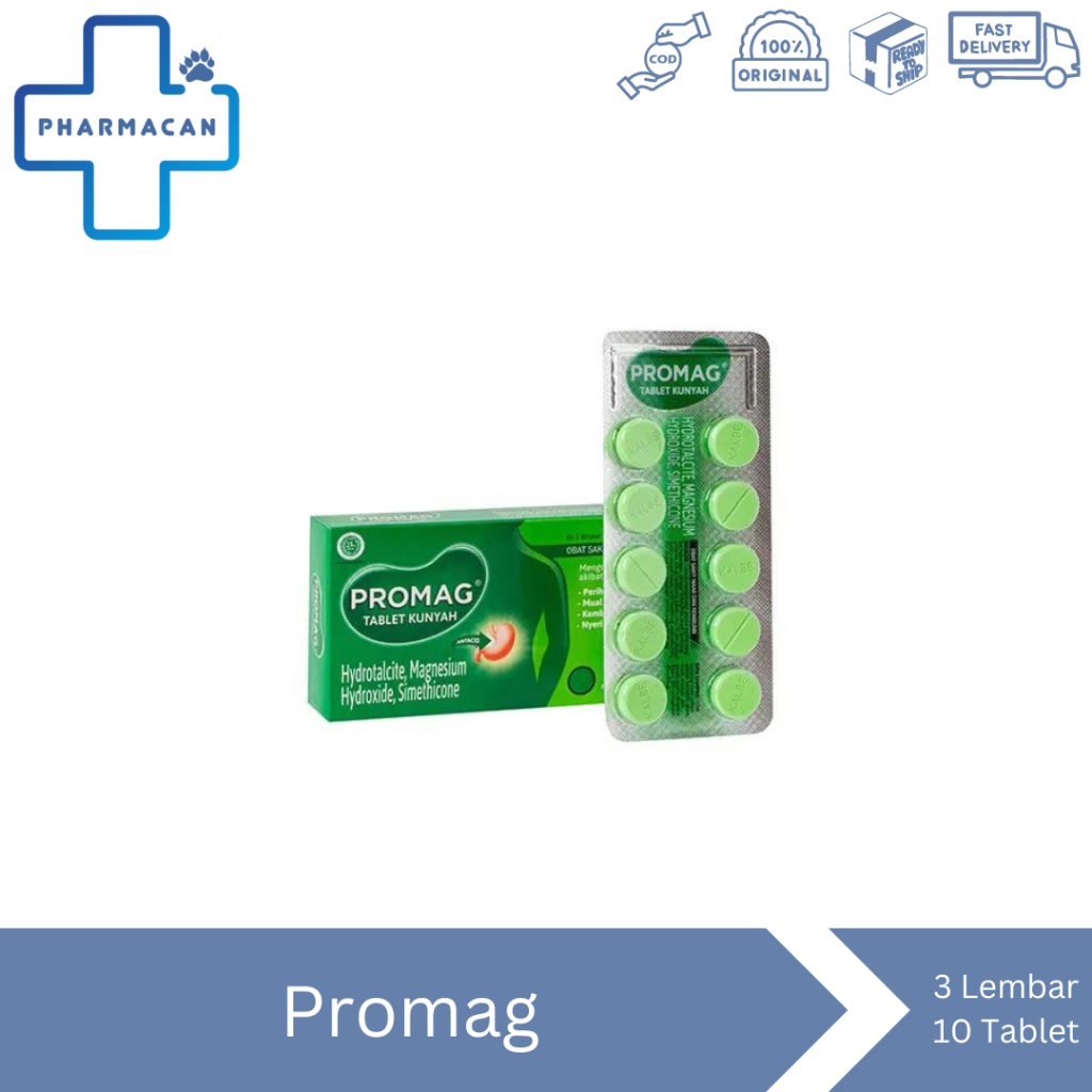 Jual Promag Strip Isi 10 Tablet - 1 Box isi 3 Strip | Obat Lambung ...
