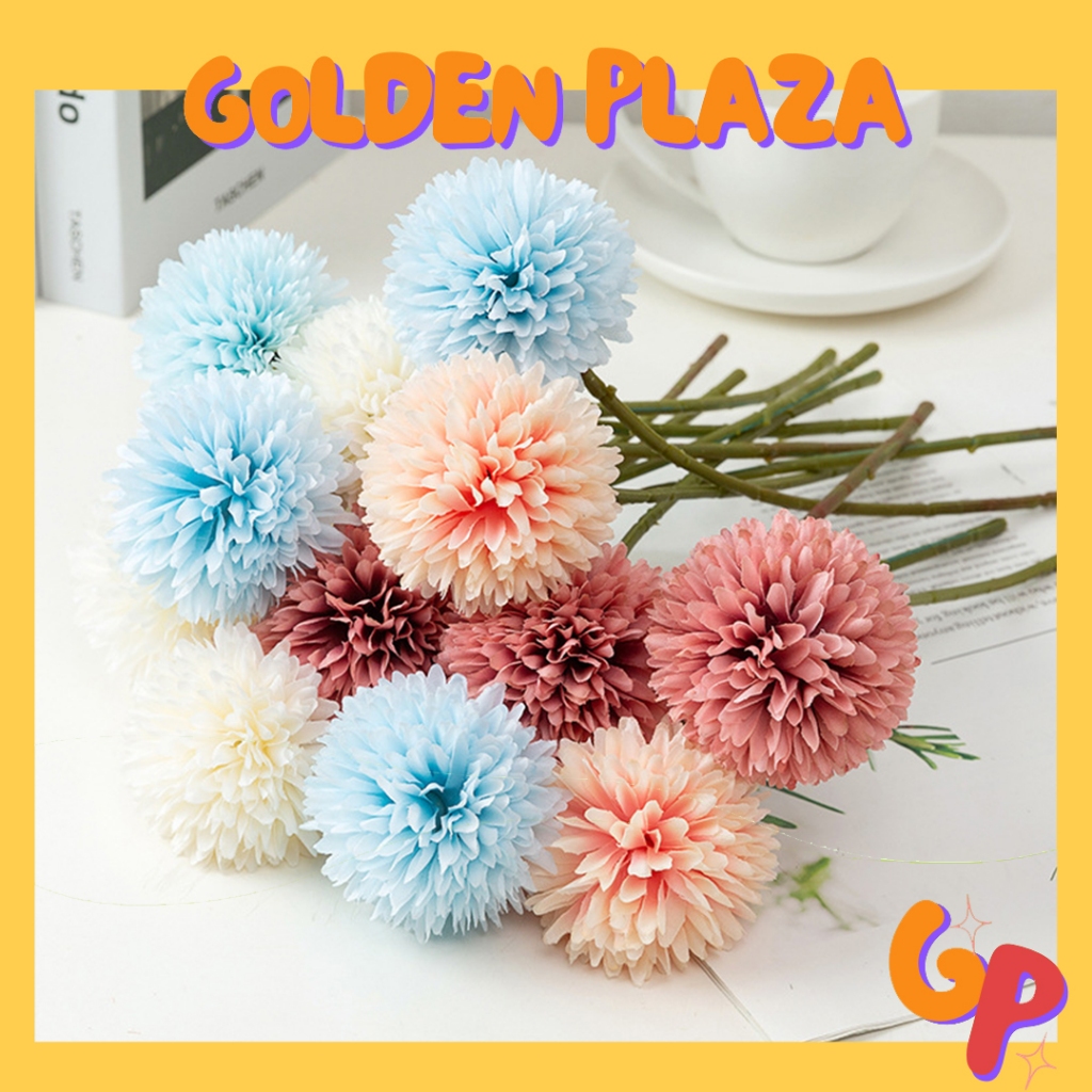 Jual Bunga Artificial Pom Pom Buket Pompom Warna Artificial Flower ...