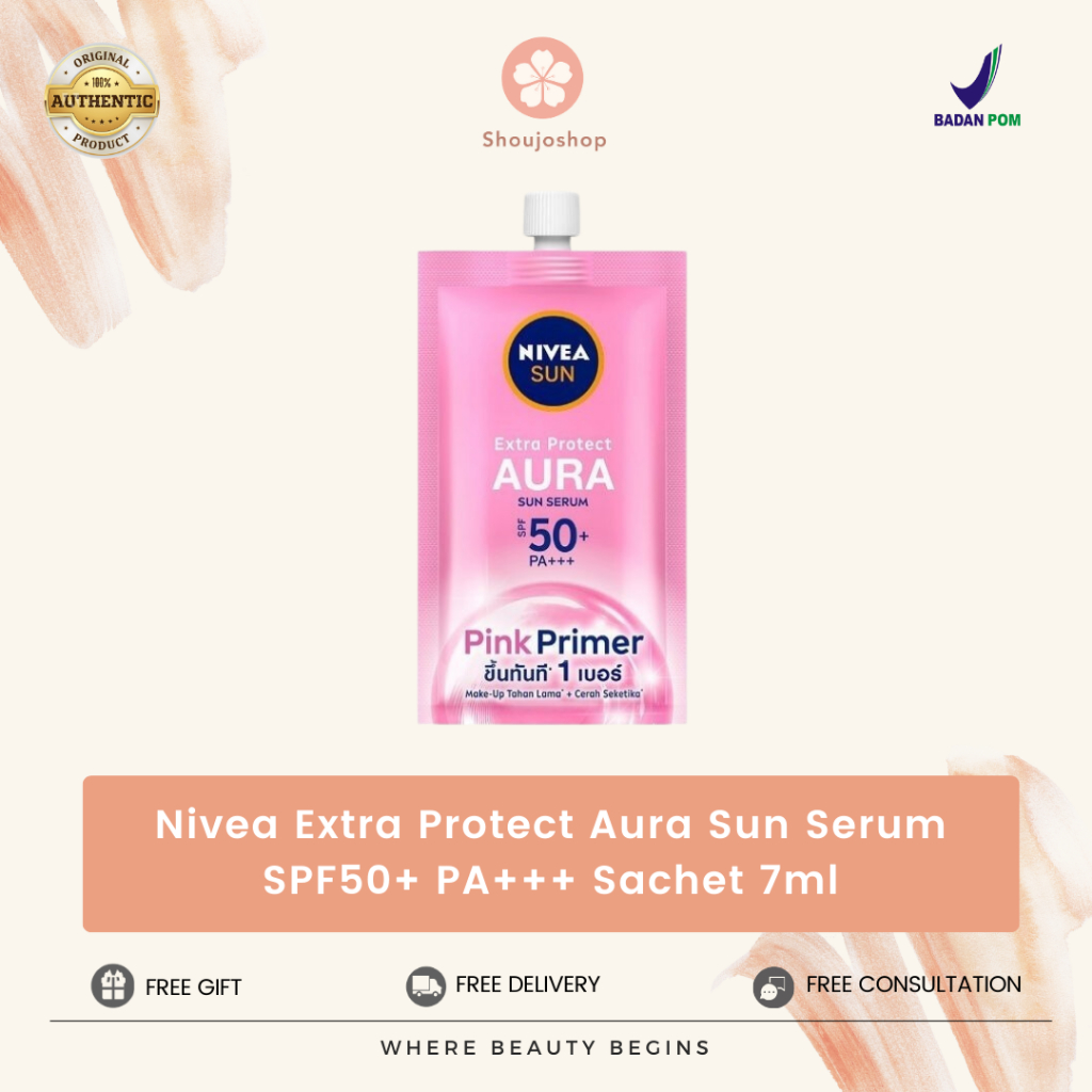 Jual Nivea Extra Protect Aura Sun Serum SPF50+ PA+++ Sachet 7ml ...
