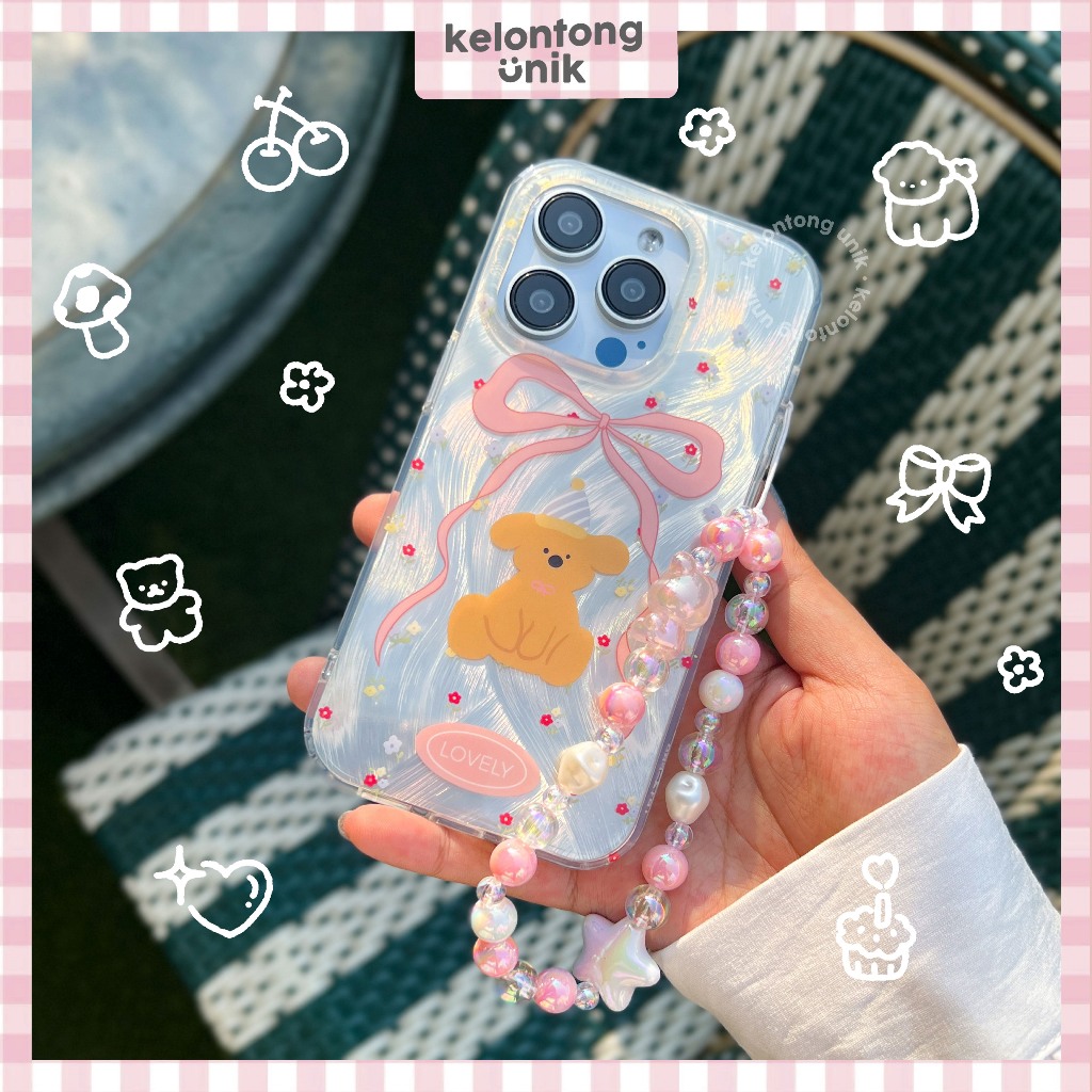 Jual KELONTONG UNIK | Lovely Puppy Coquette Case - Hardcase/ Casing HP for iPhone 11 12 13 14 15 ...