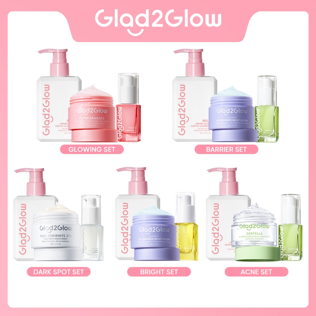 Jual Glad2Glow SPECIAL BUNDLE 3in1 3pcs Paket Skincare Moisturizer ...