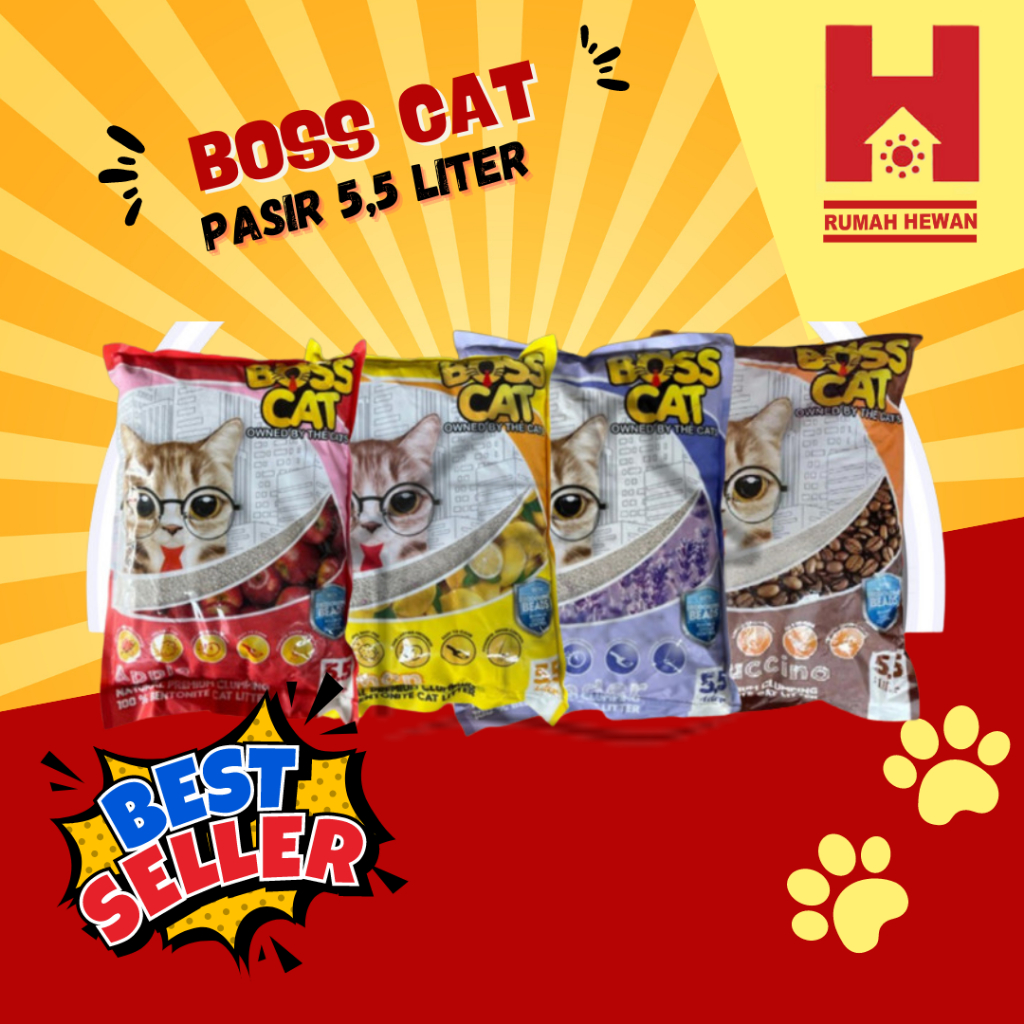 Jual Pasir Gumpal Boss Cat Litter 5,5 Liter - Pasir Kucing Bosscat ...