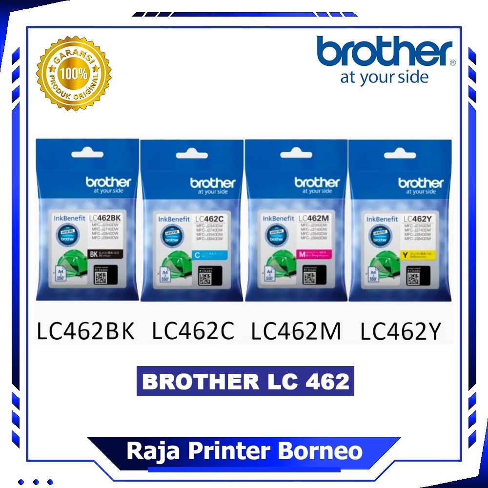 Jual Tinta Cartridge Brother LC462 Printer Black Cyan Magenta Yellow ...