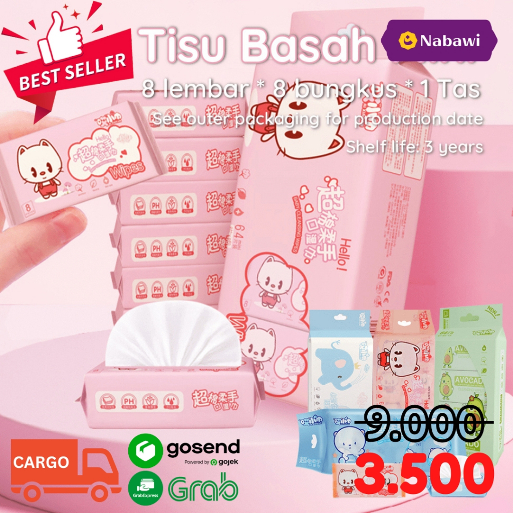 Jual Tissue Basah Mini Tisu Basah Kemasan Kecil Motif Tisu Basah Travel ...