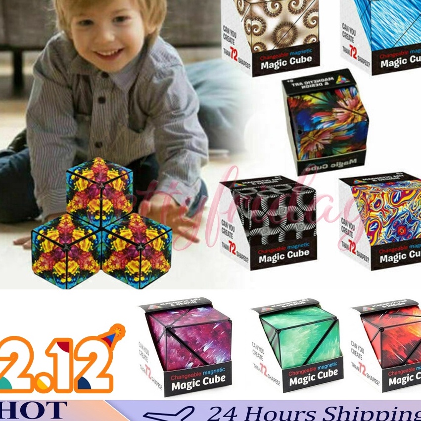 Jual FG2 1212COD3D Magic Mainan Puzzle Kubus Magnetik Berubah Bentuk 7 ...