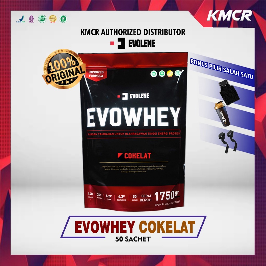 Jual EVOLENE EVO WHEY 50 SACHET EVOWHEY PROTEIN GYM FITNESS - KMCR NEXT ...