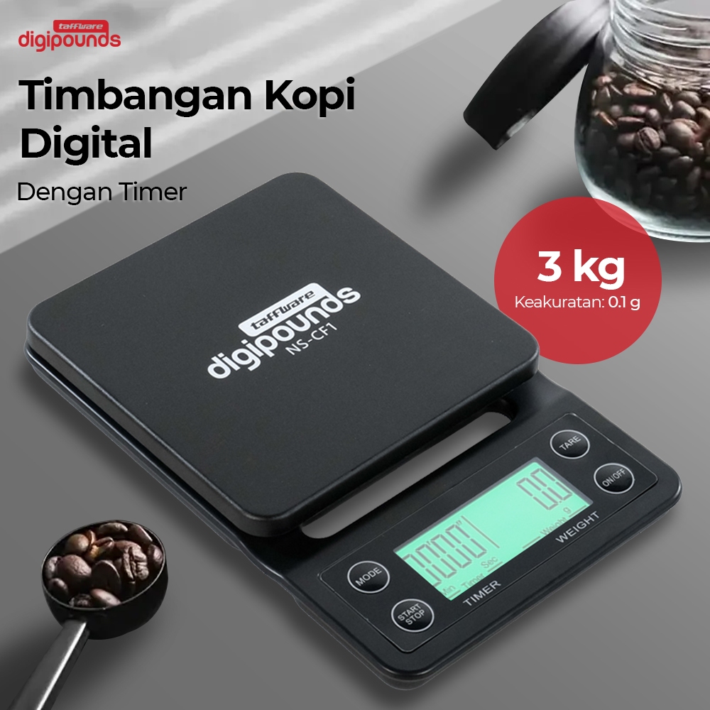 Jual TAFFWARE Timbangan Kopi Digital Timer Dapur pour over V60 Coffee ...