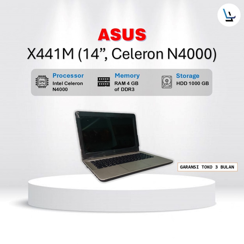 Jual Laptop Asus X441M Intel Celeron N4000 RAM 4GB HDD 1000GB Second ...