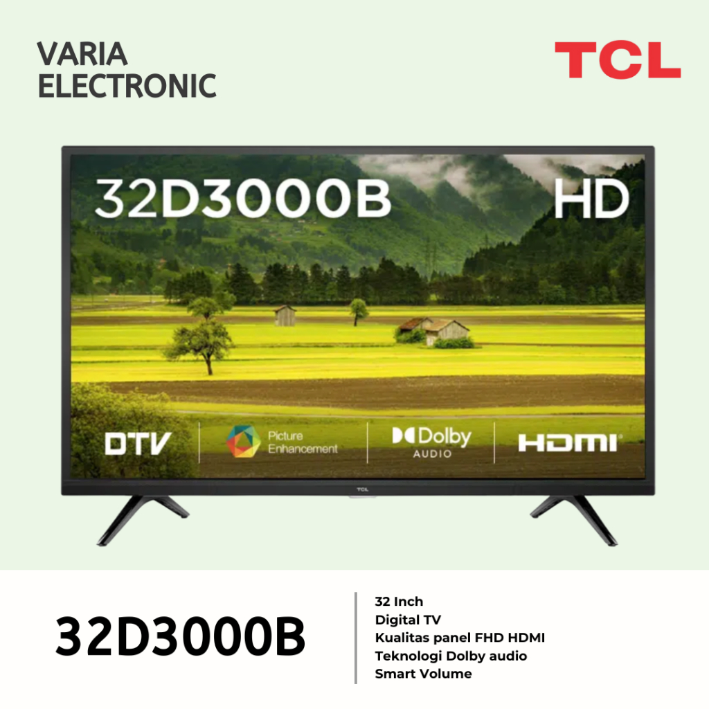 Jual LED TV TCL 32 Inch 32D3000B FHD Digital TV | Shopee Indonesia