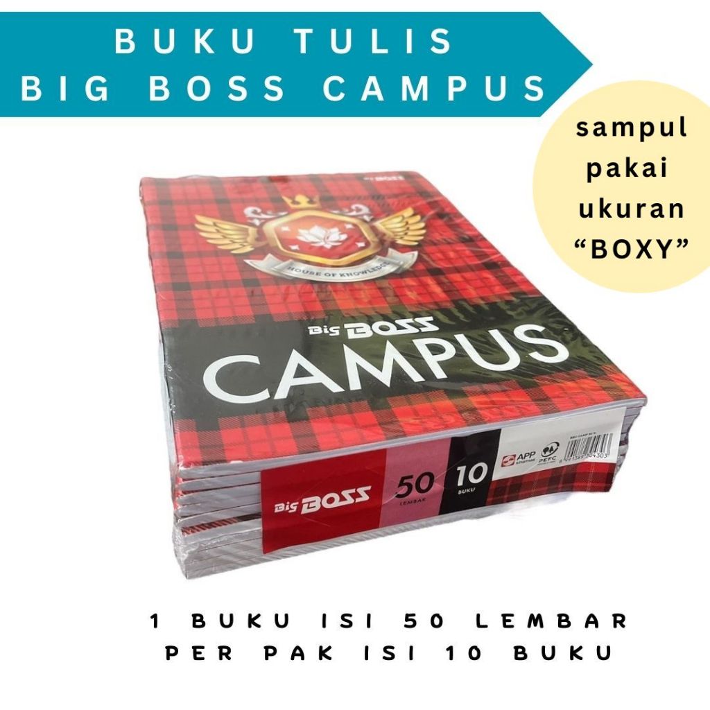 Jual BUKU TULIS BIG BOSS CAMPUS ukuran BOXY | Shopee Indonesia