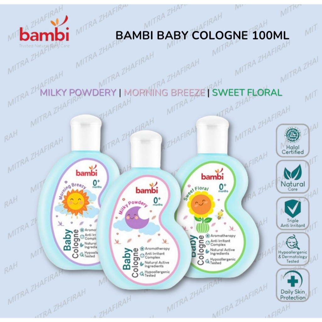 Jual BAMBI Baby Cologne 100ml MORNING BREEZY SWEET FLORAL MILKY POWDERY ...
