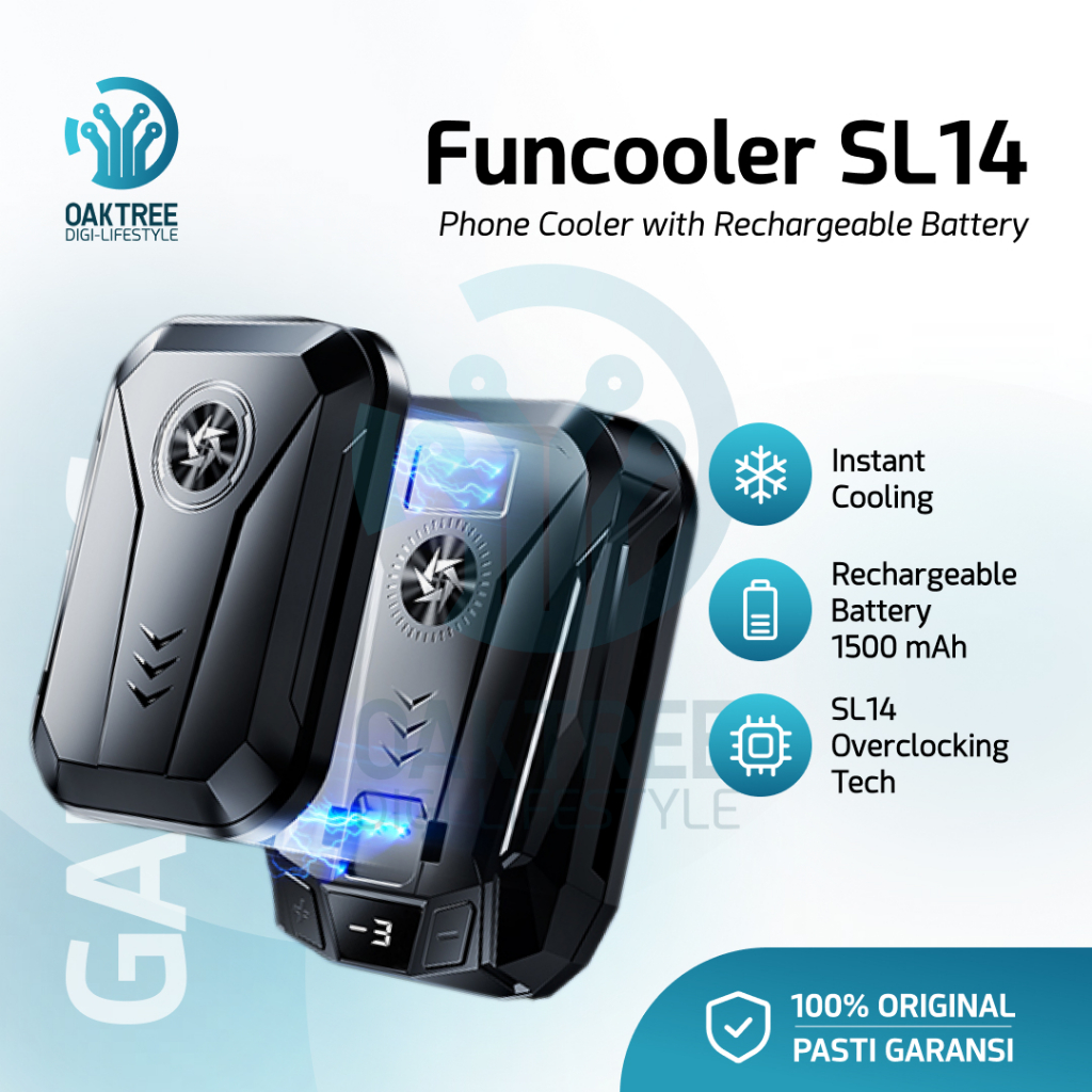 Jual Oaktree Funcooler SL14 Fan Cooler Radiator Kipas Pendingin HP Rechargeable Battery | Shopee ...