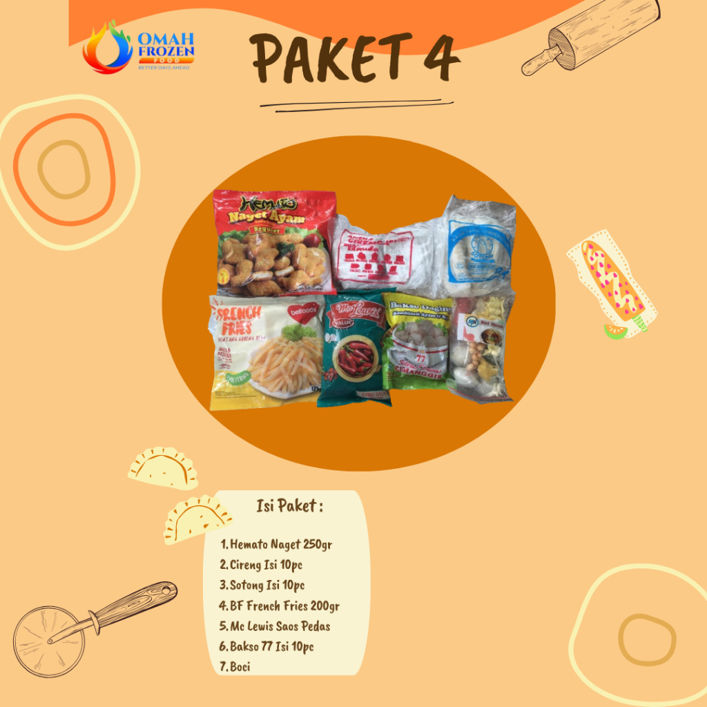 Jual Paket 4 Paket Frozen Food ( Hemato Naget, Cireng Isi, Sotong ...