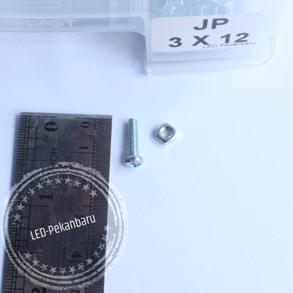 Jual 20PCS BAUT JP 3X12 3MM X 12MM PANJANG 1,2CM MUR NUT M3 KEPALA OBENG + BULAT GALVANIS ...