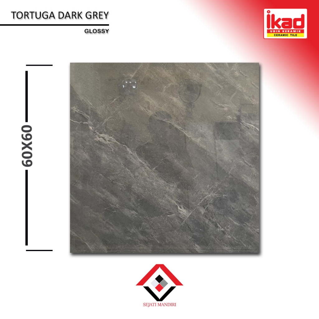Jual granit 60x60 - motif marmer - ikad tortuga dark grey | Shopee Indonesia