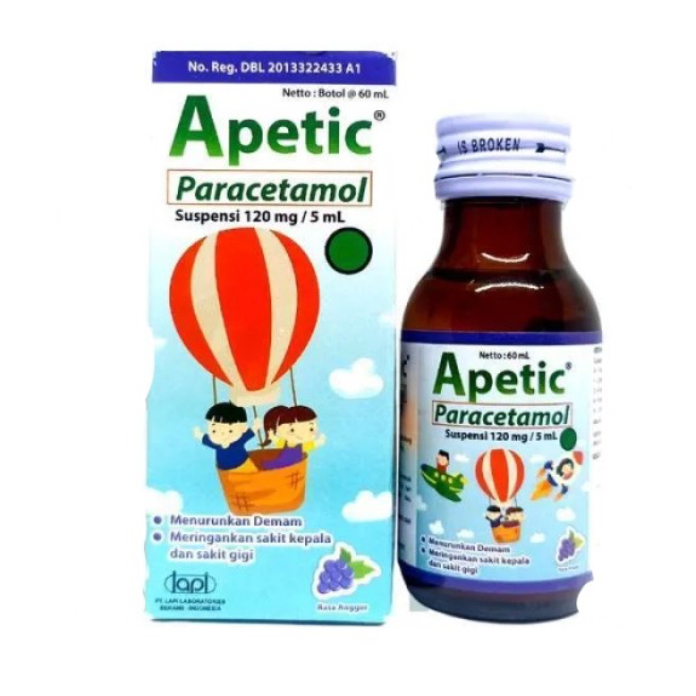 Jual APETIC SYRUP OBAT DEMAM PARACETAMOL 120 MG/ 5 ML | Shopee Indonesia