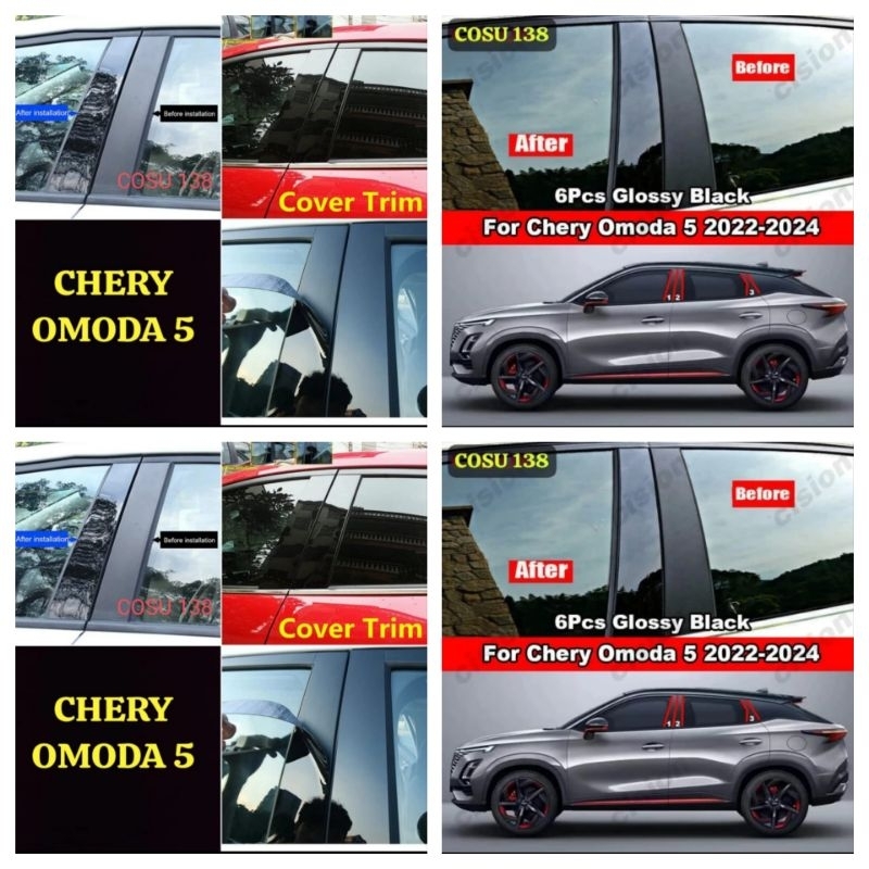 Jual sticker pintu jendela pilar piano black glossy omoda 5z EV ...