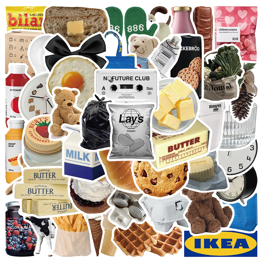 Jual COD lucu Ikea ins Stiker Kartun Aesthetic Stiker Anti Air Stikers ...