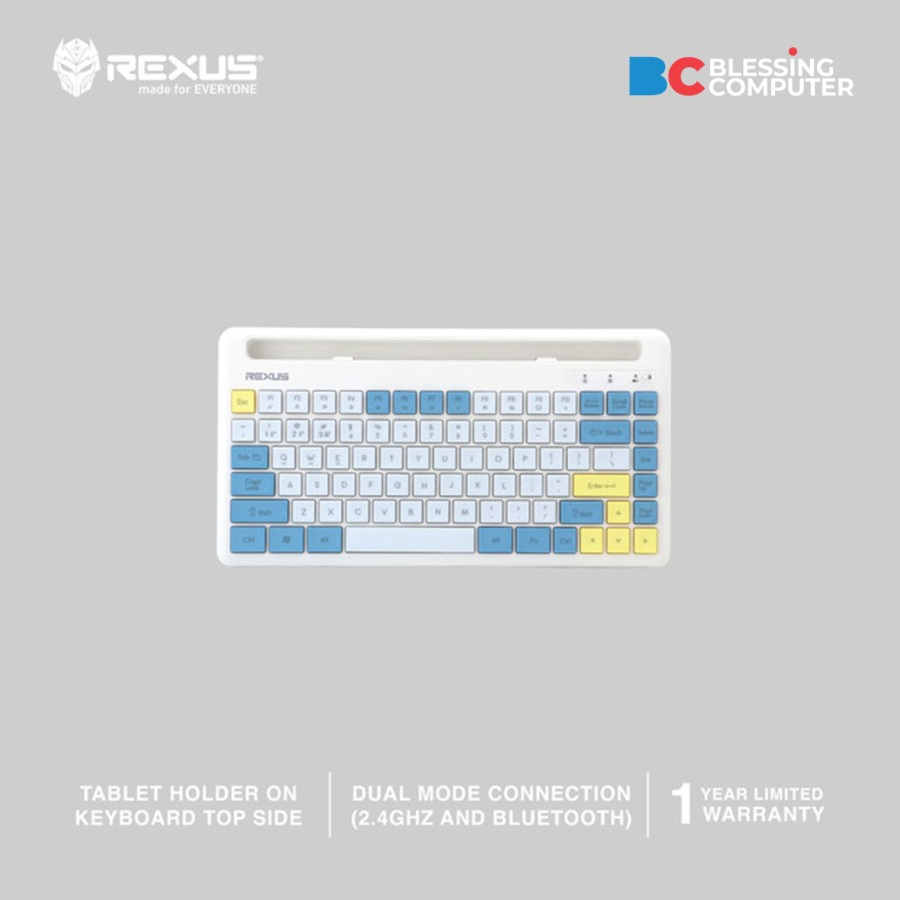 Jual Keyboard REXUS MOSAIC KB01 DUAL CONECTION WIRELESS - WHITE ...