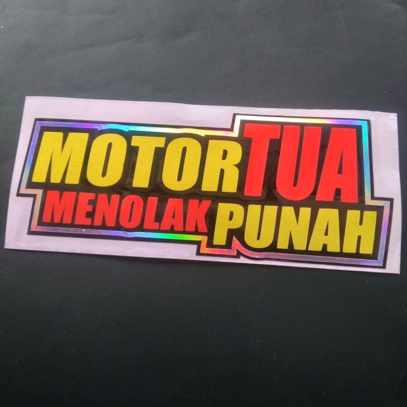 Jual Sticker TULISAN MOTOR TUA MENOLAK PUNAH KATA KATA VIRAL | Shopee ...