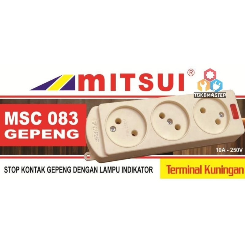 Jual Terminal Stop Kontak Kuningan Mitsui Gepeng Indikator 2 3 4 Lubang SNI | Shopee Indonesia