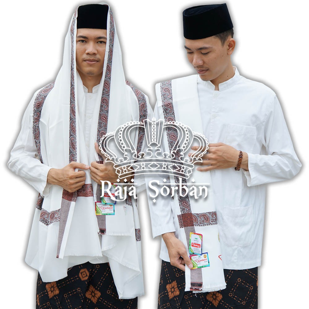 Jual Sorban Kashmiri Putih Gading Made In India - Sorban Panjang ...