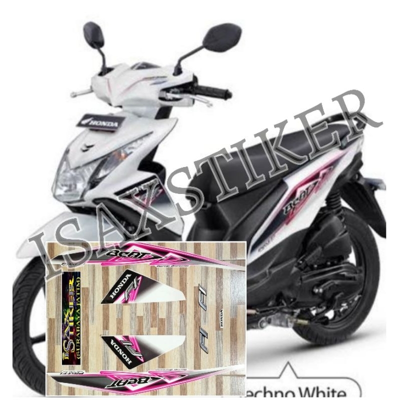 Jual striping original Honda beat FI putih pink tahun 2013 2014 ...