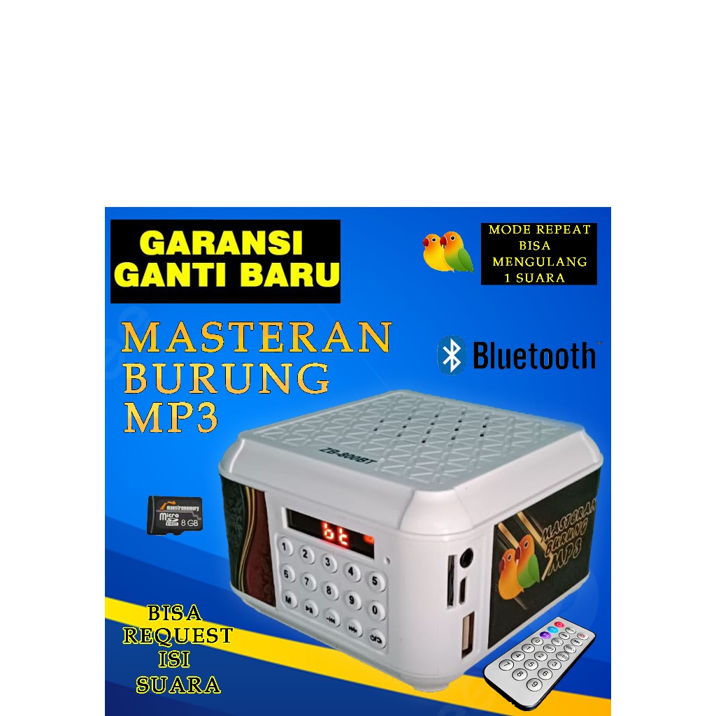 Jual Speaker masteran burung mp3 lengkap warna putih bisa request isian ...