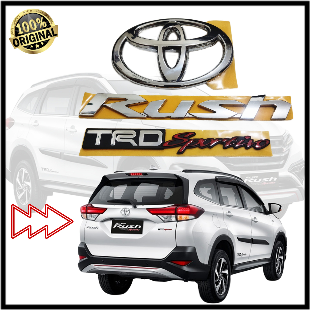 Jual Emblem Rush Original Toyota Rush/ RUSH TRD Sportivo/ Emblem Logo ...