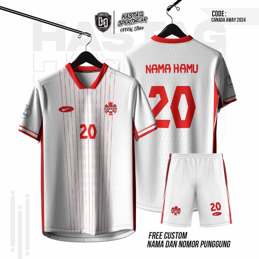 Jual JERSEY CANADA AWAY 2024 FULL PRINTING FREE CUSTOM NAMA DAN NOMOR PUNGGUNG | Shopee Indonesia