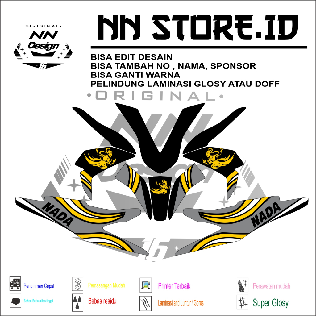 Jual JUAL DECAL BEAT FULLBODY TERBARU VARIASI ABU-HITAM-KUNING BISA ...