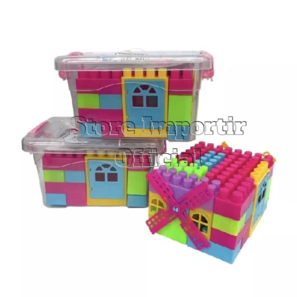 Jual Mainan Anak Puzzle Blocks Container isi 36 pcs LB 33 Mainan ...
