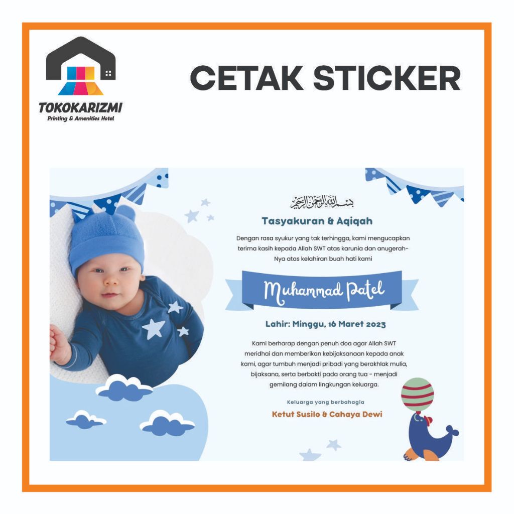 Jual Cetak Sticker Label Syukuran Kelahiran Aqiqah Ulang Tahun Nasi Box ...