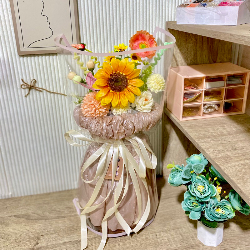 Jual Round Buket Sun Flowers | Round Buket korean look | Buket ...