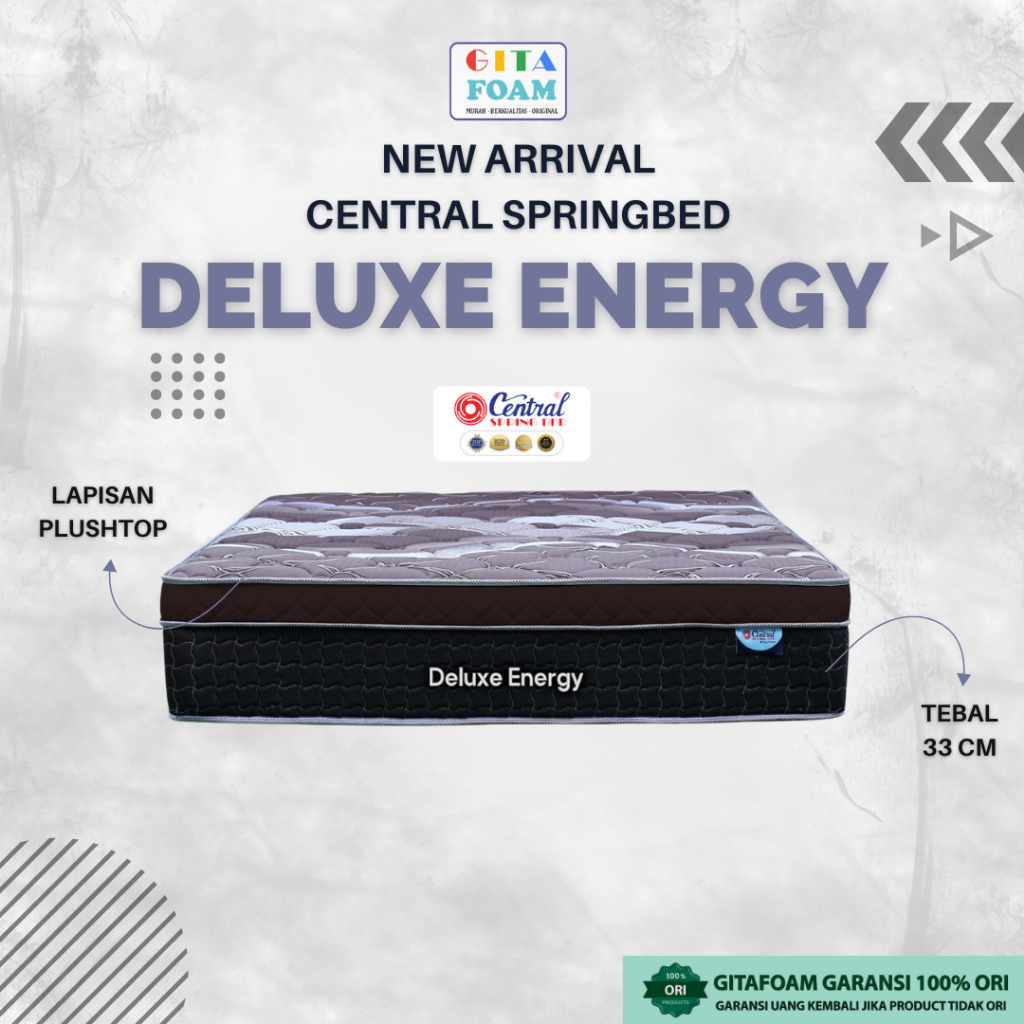 Jual MATRAS SPRINGBED CENTRAL DELUXE ENERGY KUALITAS PREMIUM DIKELASNYA ...