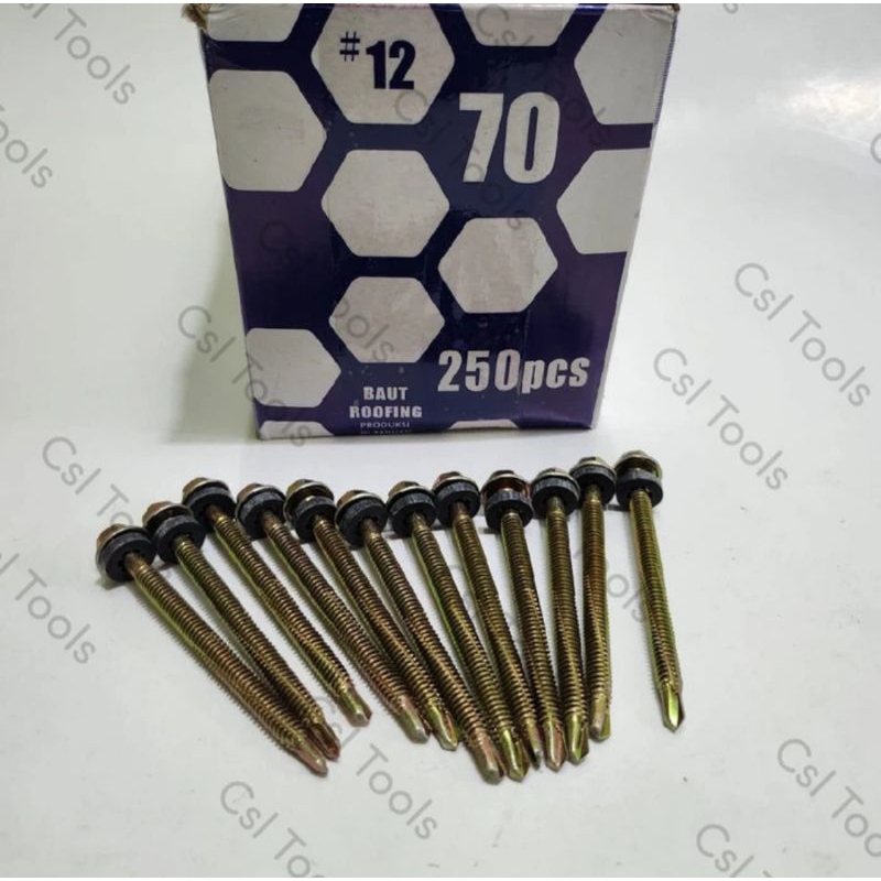 Jual Baut atap Rofing 12x70 / 7 Cm ZOLO - isi 100 pcs | Shopee Indonesia