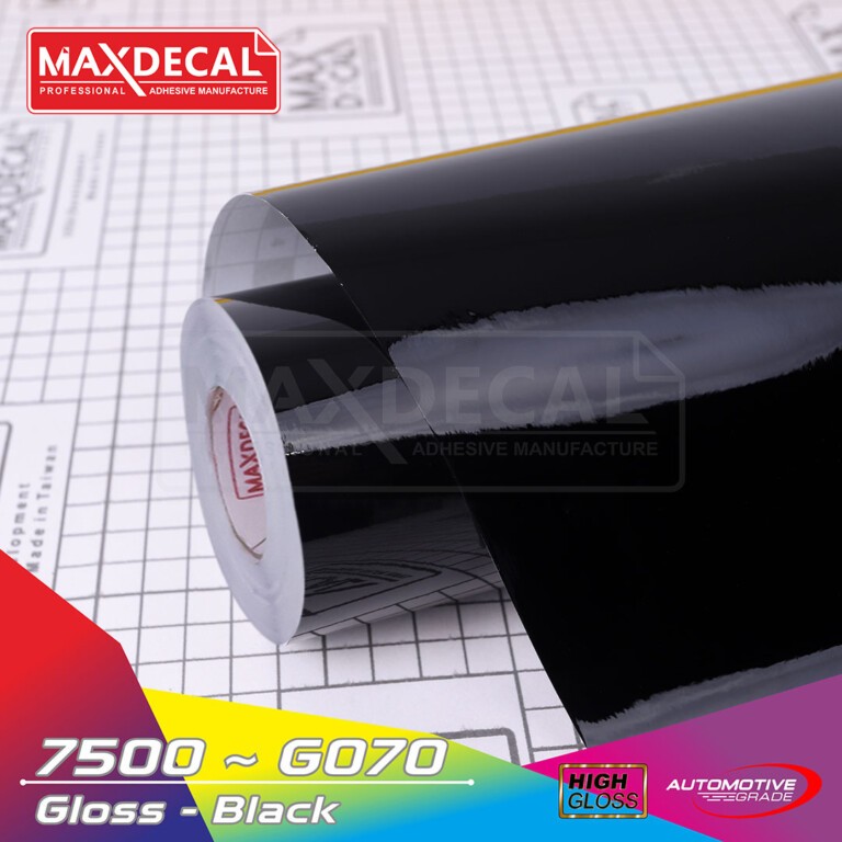 Jual MAXDECAL 7500 - G070 GLOSS BLACK Vinyl Sticker 45CM X 15M [ROLL] | Shopee Indonesia