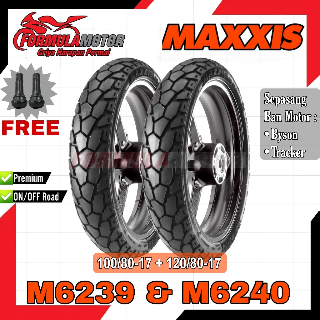 Jual 100/80-17 + 120/80-17 Maxxis M6239/M6240 Ring 17 Tubeless (Dual ...